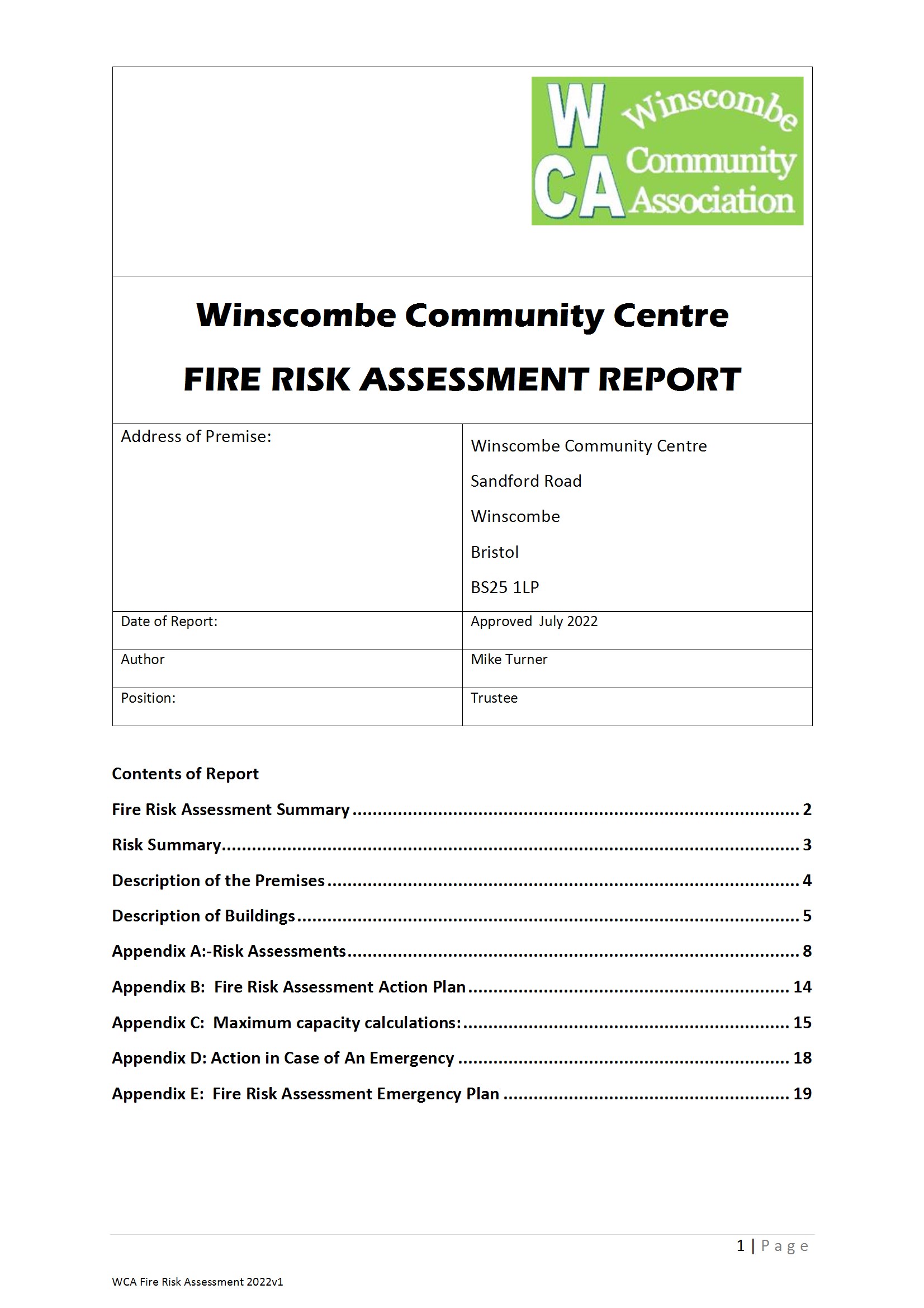 WCA Policies – Winscombe Community Association