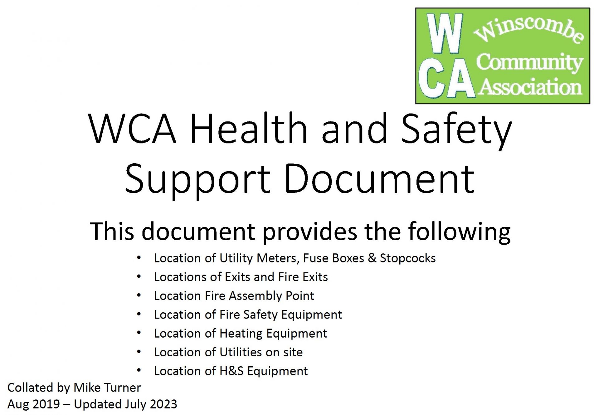 WCA Policies – Winscombe Community Association